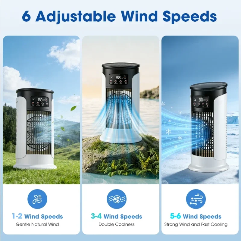 Mini climatiseur portable silencieux lumière d’ambiance – AbatElla